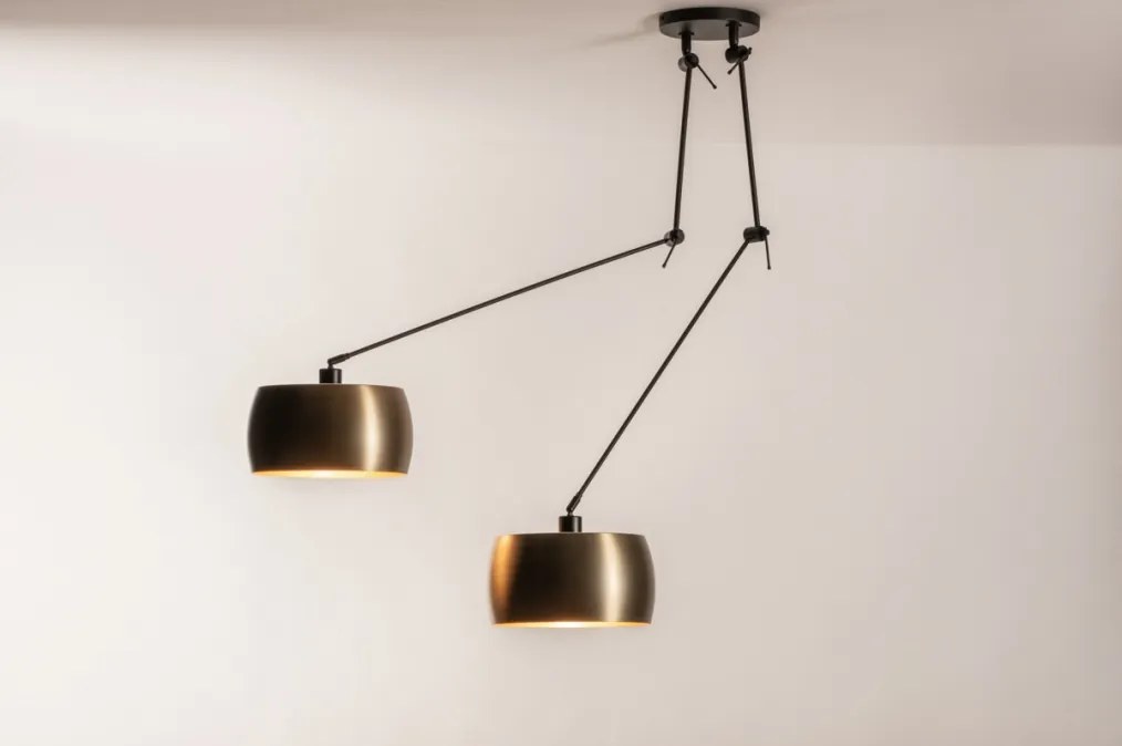 Závěsné designové svítidlo nad stůl Snap Light Duo Bond Gold and Black
