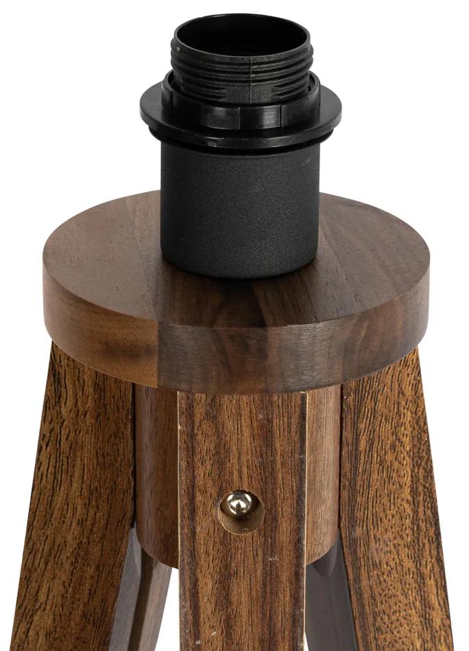 Venkovská stojací lampa stativ ořechové dřevo - Tripod Classic