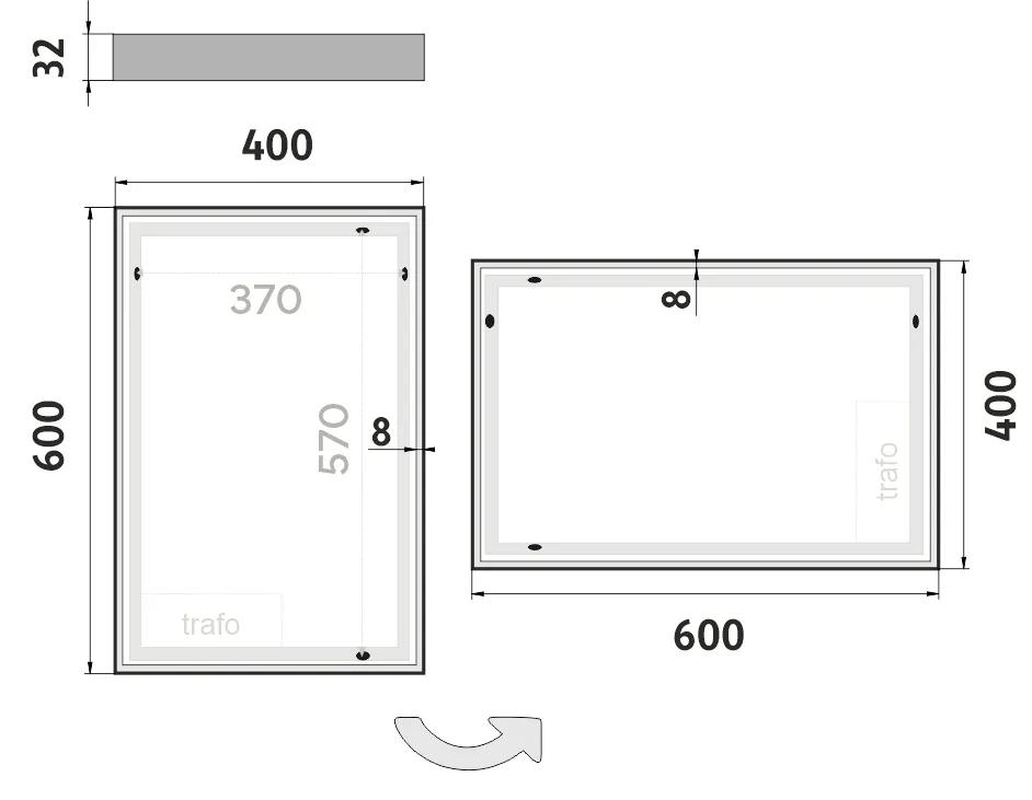 Nimco LED zrcadlo 400x600 - ZP 13000