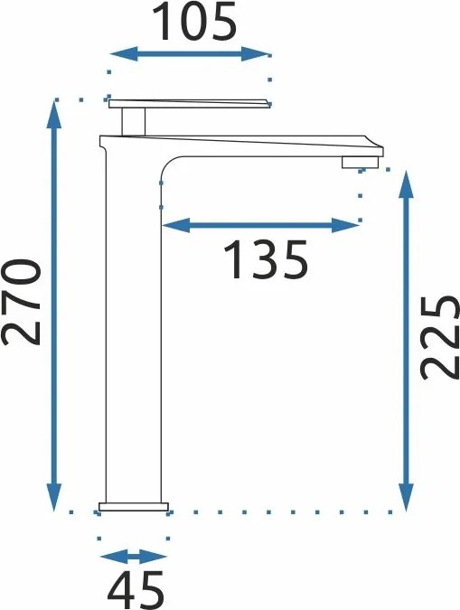 Rea Romano - Vysoká umyvadlová baterie, retro-černá, REA-B9902