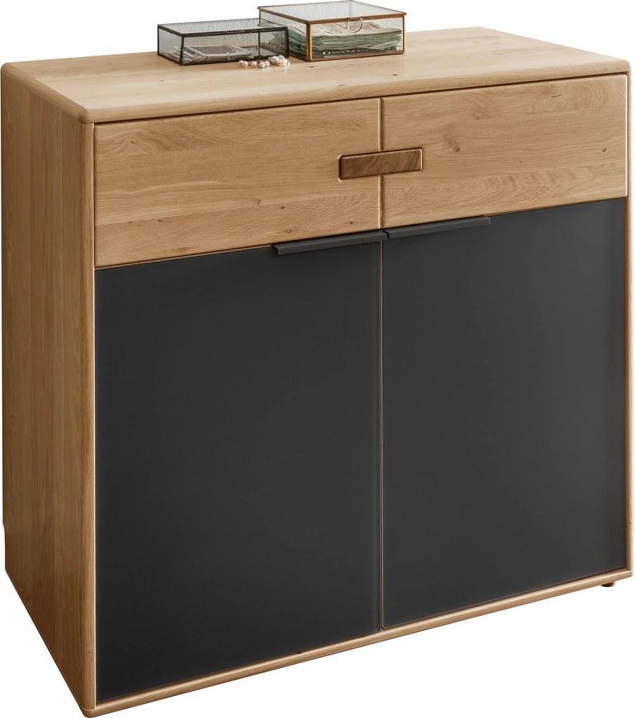 XXXLutz KOMODA, dub, antracitová, dub bianco, 100/89/44 cm Linea Natura - Komody z masivu - 000891001103