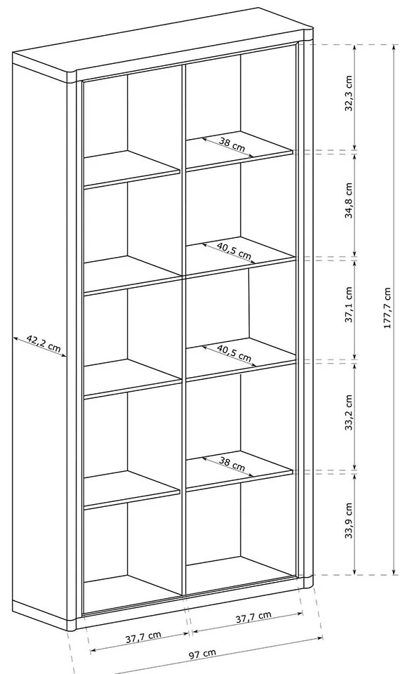 Obývací stěna DALLAS s | sestava CH | 3 díly | 234 cm | sonoma