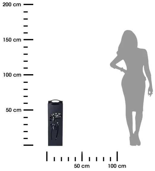 Kovový stojan na deštníky INDUSTRIAL 60x21 cm černá