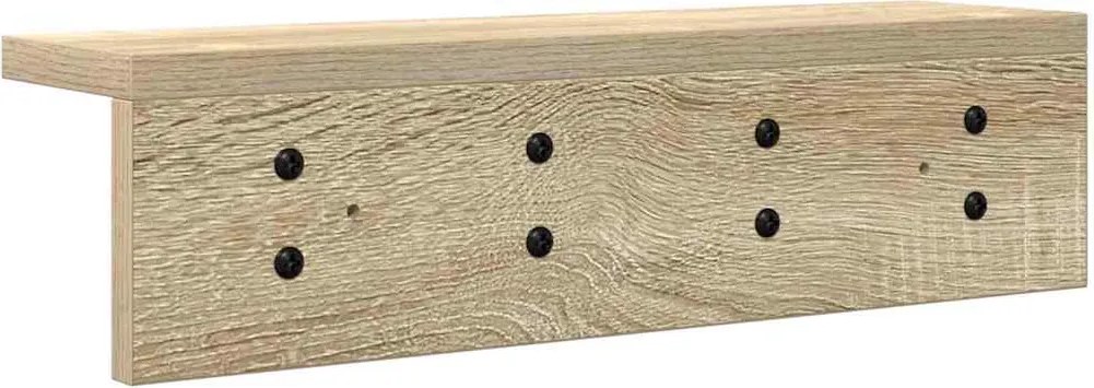 věšák, nástěnný, s poličkou, kompozitní dřevo, 10,5x40x10,5 cm, dub sonoma, Dekorino TK20260043