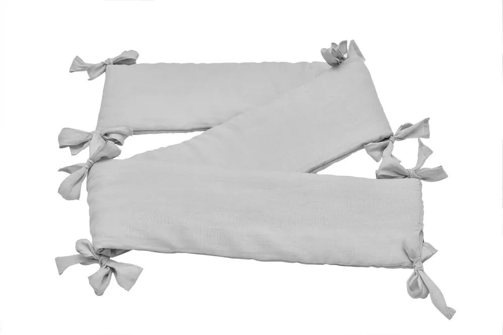 Bellamy Šedý lněný mantinel do postýlky STONE GRAY