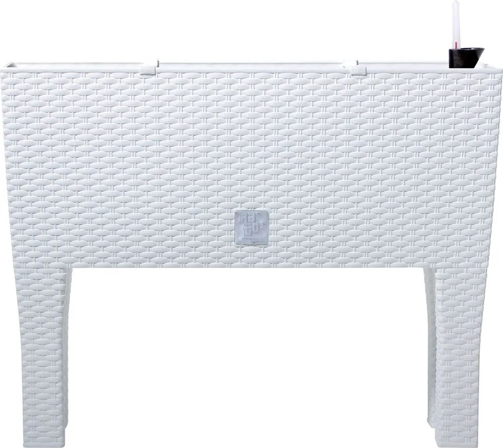 Prosperplast Truhlík na květiny »Rato Case High«, s vložkou na zavlažování, v ratanovém vzhledu. (bílá, Š 80 x V 62 x H 33 cm)