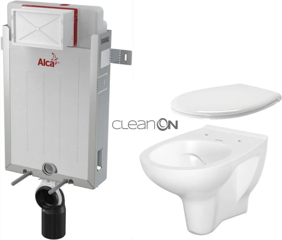 AKCE/SET/ALCAPLAST - SET Renovmodul - předstěnový instalační systém + WC CERSANIT ARTECO CLEANON + SEDÁTKO AM115/1000 X AT2