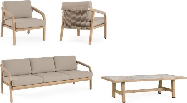 BIZZOTTO Zahradní set pohovky, křesel a stolku KALIMERA velký hnědý 0664135