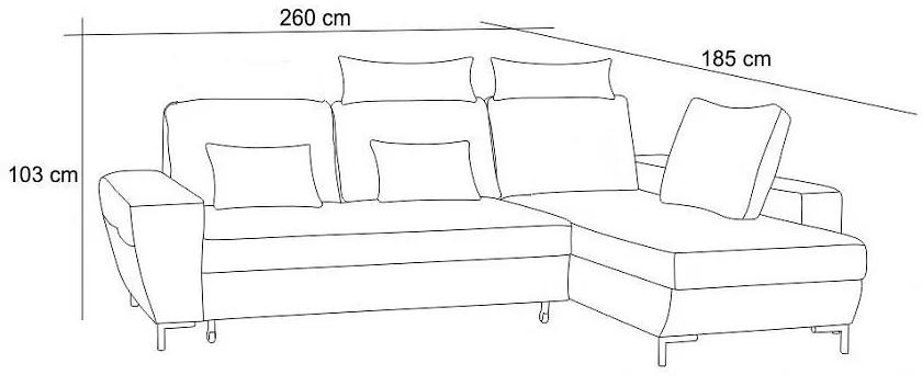 Casarredo - Komfort nábytek Rohová sedací souprava FAUNA I rozkládaci s úložným prostorem, výběr látek SK2 | potah: bahama 08,Umístění rohu: roh na levé straně (viz obrázek)