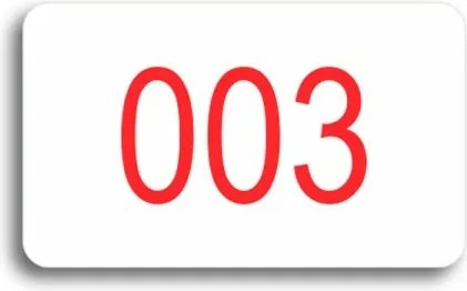ACCEPT Číslo na dveře - typ 08 (50x30mm) - bílá tabulka - barevný tisk