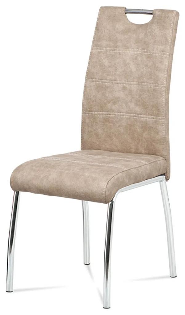 Jídelní židle HC-486 Krémová COWBOY / chrom