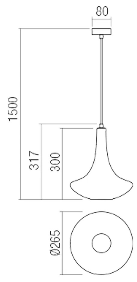 Redo 01-1623 závěsné svítidlo Decanter kouřově šedé, E27, ø26cm