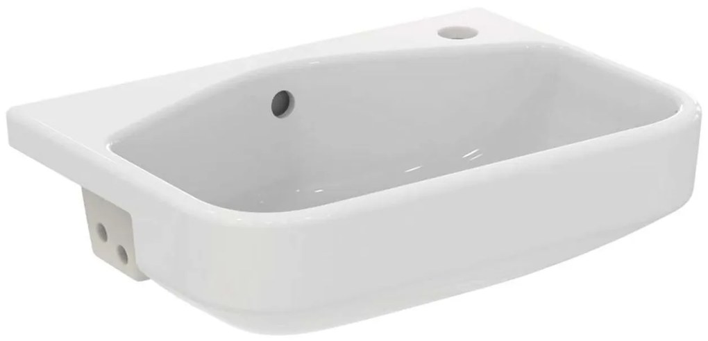 Ideal Standard i.Life S - Umyvadlo polozápustné, 50x36 cm, s přepadem, otvor pro baterii vpravo, bílá T458801
