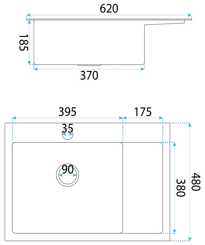 Kuchyňský nerezový dřez REA FIN 62 zlatá kartáčovaná v setu s pákovou baterií