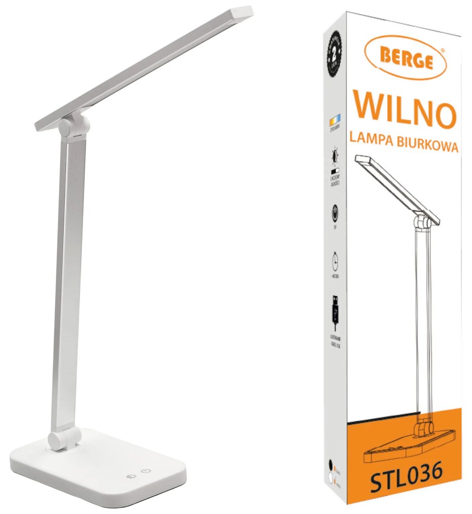 BERGE Stolní LED lampa 5W WILNO bílá