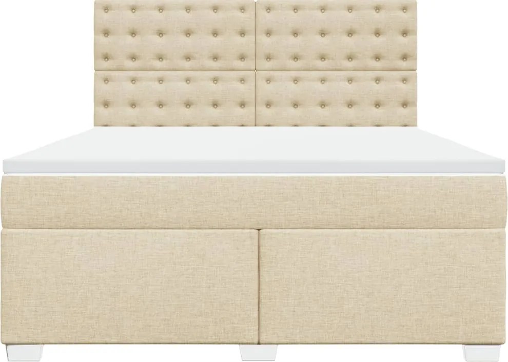 Box spring postel s matrací krémová 180x200 cm textil 3290586