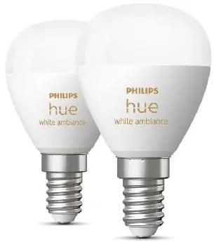 Philips Hue Smart žárovky - Chytrá LED žárovka E14, 5,1 W, stmívatelná, bílé světlo, 2 ks 929003573702
