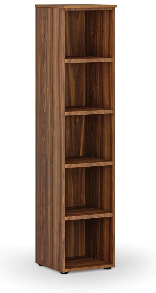 Kancelářský regál PRIMO WOOD, 400 x 420 x 1781 mm, ořech
