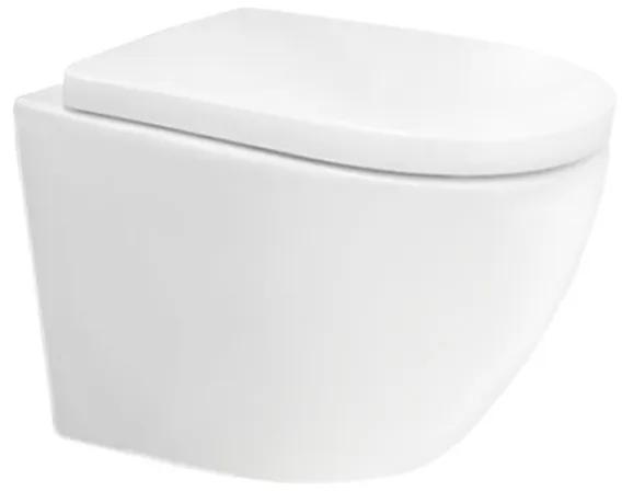 Mereo WC závěsné kapotované, tiché splachování, RIMLESS, 495x360x370, keramické, vč. sedátka CSS115SN
