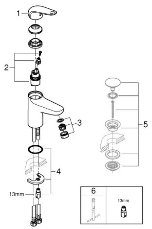 GROHE 24317001 - Umyvadlová baterie SWIFT 162 mm lesklý chrom