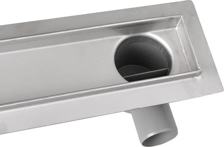 Aqualine Aqualine, Nerezový sprchový kanálek s roštem pro dlažbu, 860x140x92 mm, 2710-90