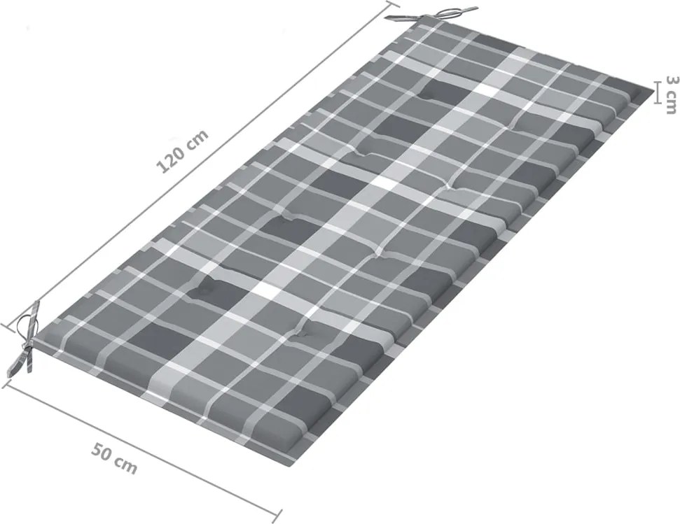 vidaXL Marketos Zahradní lavice s poduškou 120 cm masivní akáciové dřevo