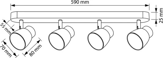 Brilagi - Bodové svítidlo NUGGET 4xGU10/30W/230V černá/zlatá