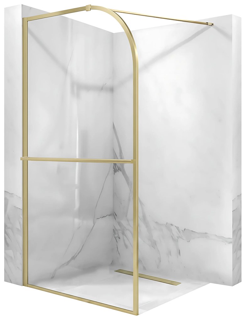 Rea Sky, sprchová zástěna Walk-In 120x200 cm, zlatá matná, REA-K4331