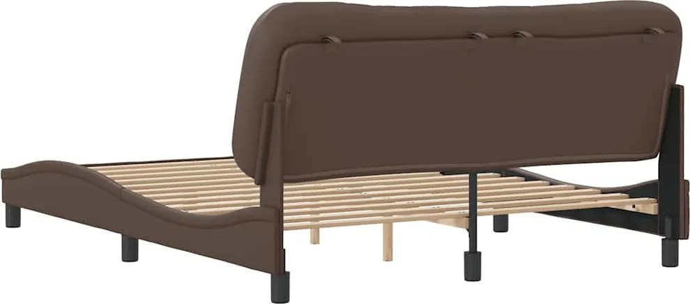 Rám postele bez matrace Hvar hnědý 160x200 cm umělá kůže 3208011