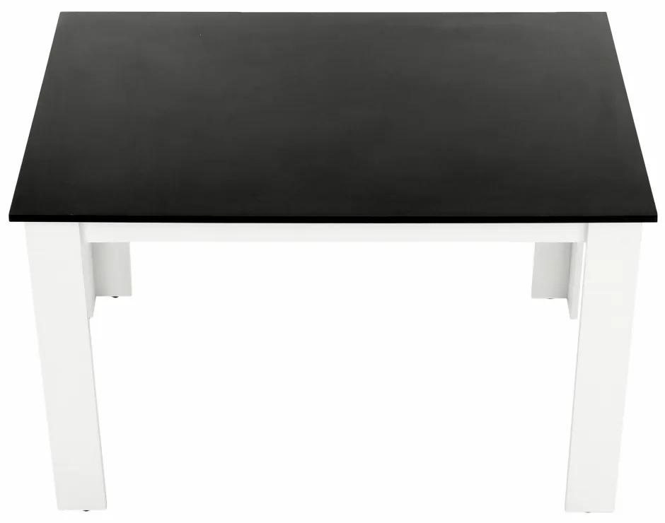 Jídelní stůl, bílá / černá, 120x80 cm, KRAZ
