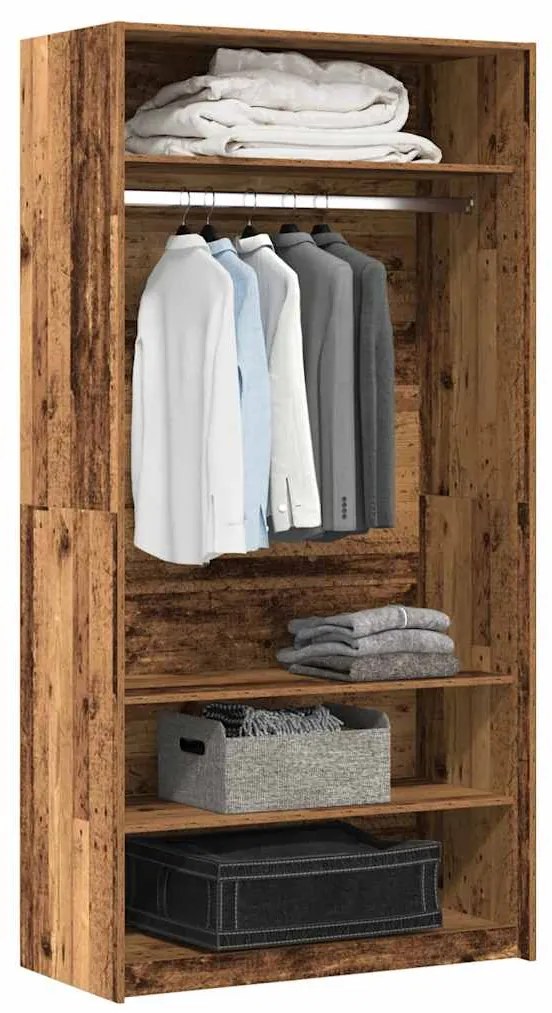 Šatní skříň old wood 100 x 50 x 200 cm kompozitní dřevo 3318624