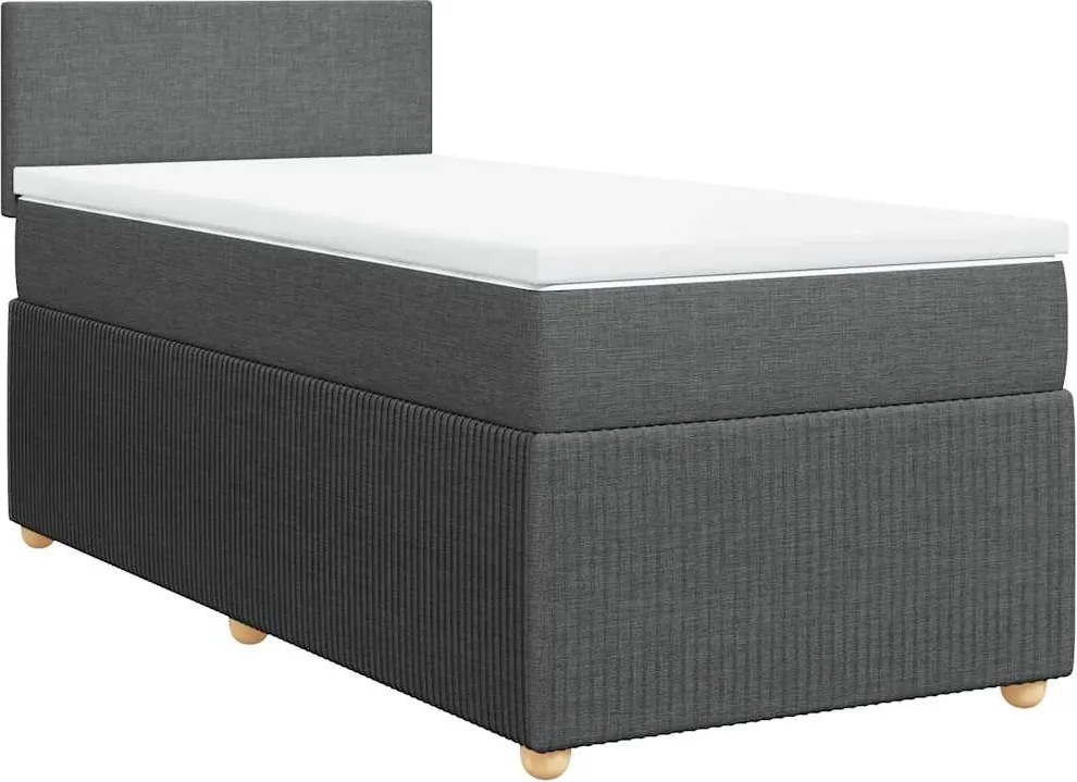 Box spring postel s matrací tmavě šedá 100 x 200 cm textil 3287361