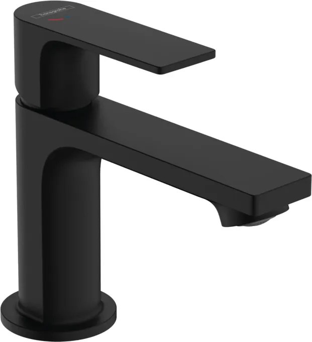 Hansgrohe Rebris E, umyvadlová baterie 80 s odtokovou soupravou s táhlem, CoolStart, EcoSmart, černá matná, 72587670
