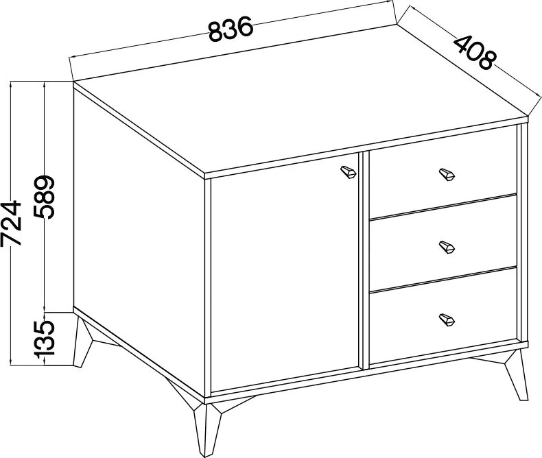 FALCO Komoda Tomila 814/1 Odstín: Černý grafit