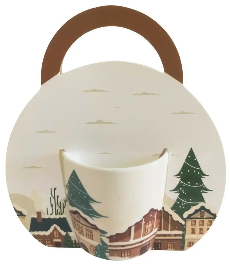 Home Elements Porcelánový hrnek s vánočním designem Město 300 ml v dárkovm balení