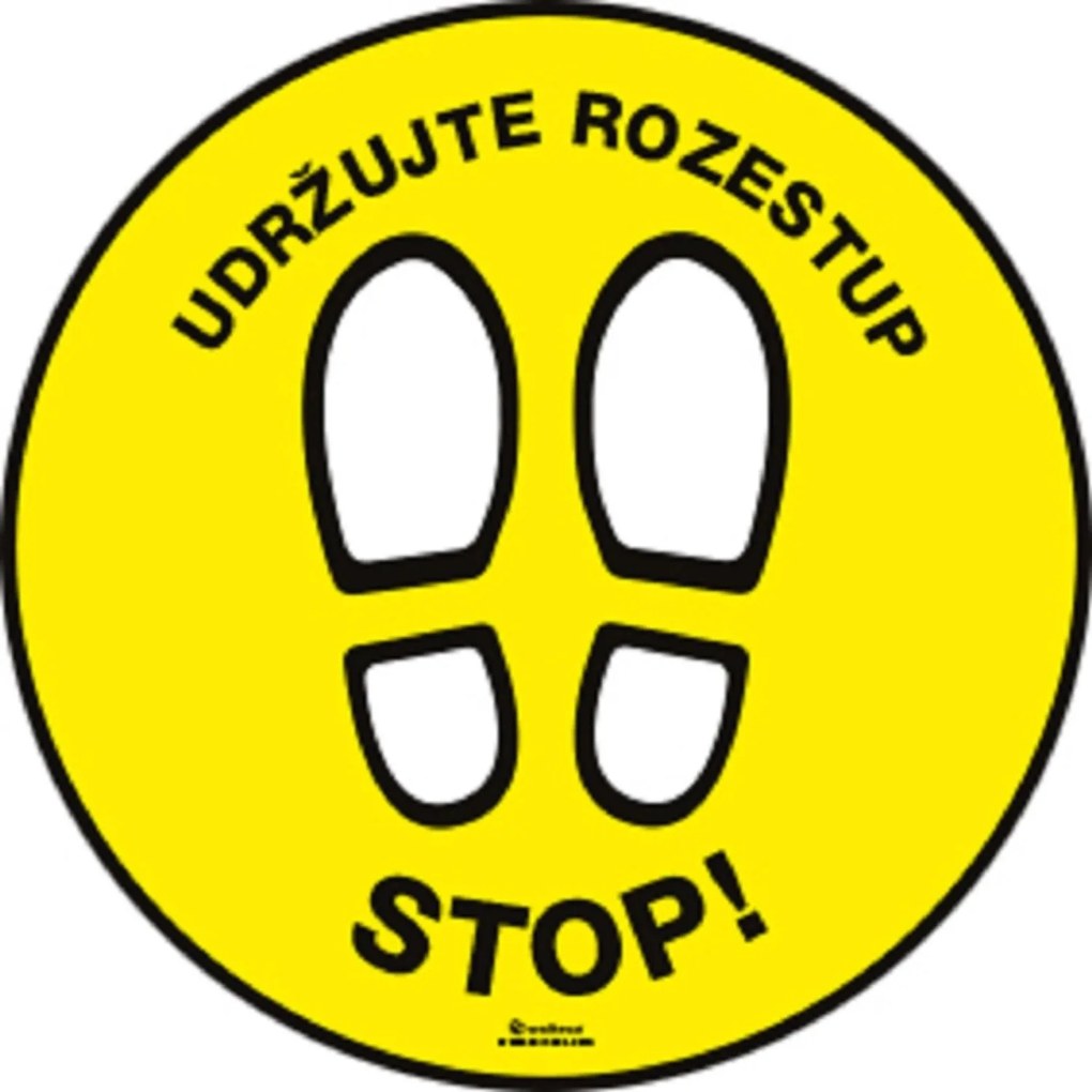 Samolepka STOP! Udržujte rozestup