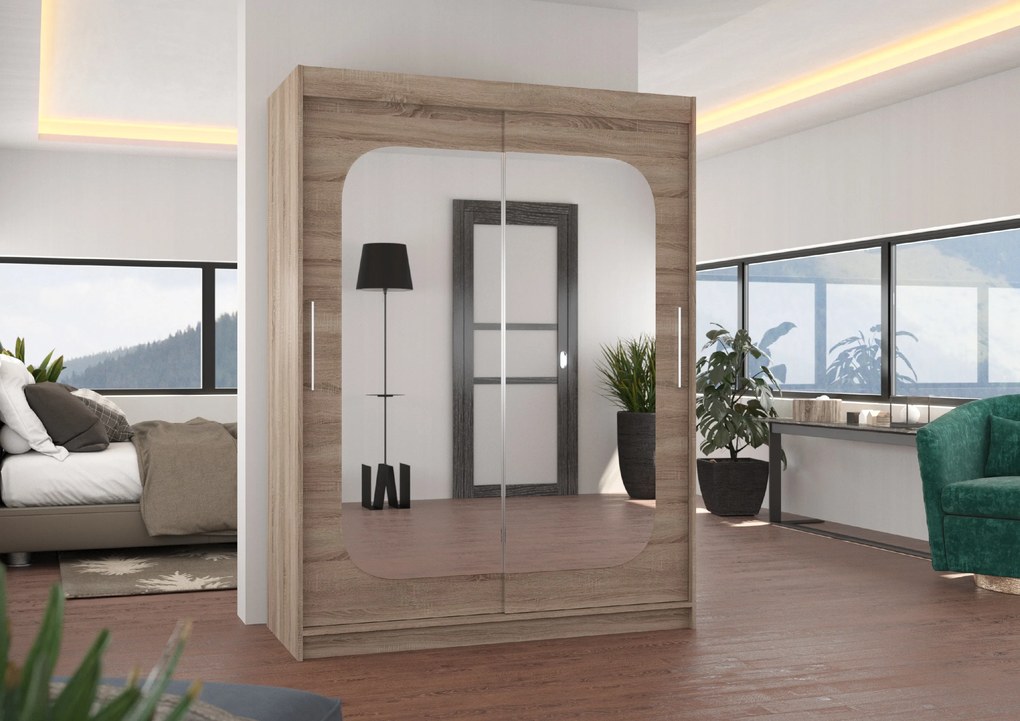 ADRK Furniture Posuvná skříň s zrcadlem CLEVER 150 ADRK-SW-CLE-T-150