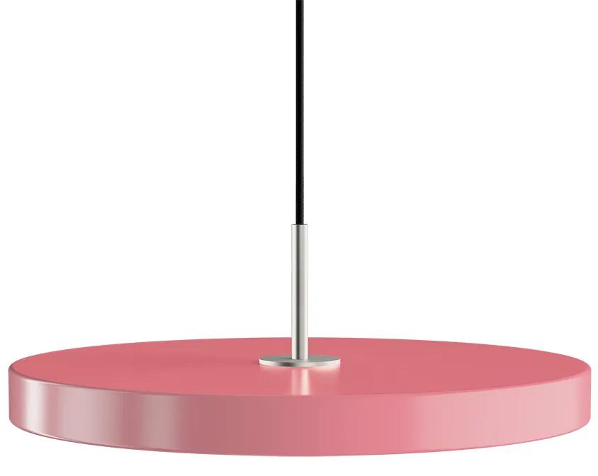 Umage 2422+4172 Asteria medium, závěsné svítidlo růžová/ocel, LED 16W, 3000K průměr 43cm