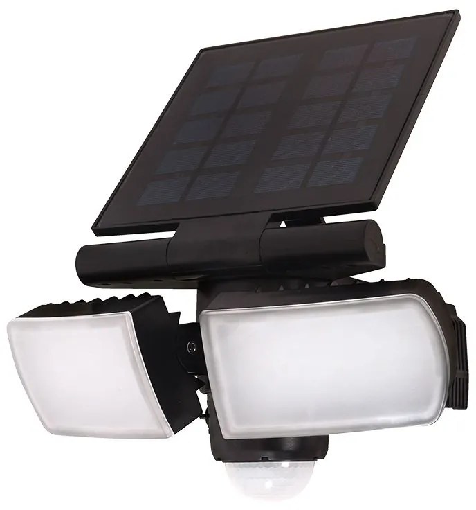 Solight LED solární osvětlení se senzorem, 8W, 600lm, Li-on, černá