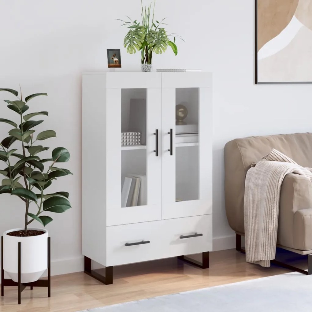 Skříň highboard lesklá bílá 69,5 x 31 x 115 cm kompozitní dřevo