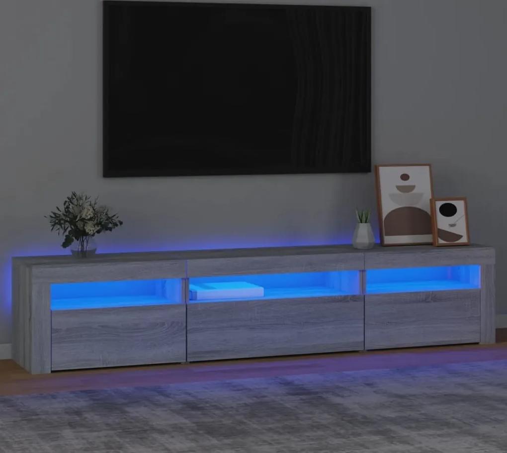 vidaXL TV skříňka s LED osvětlením 195x35x40 cm [3152740] Barva: šedá sonoma
