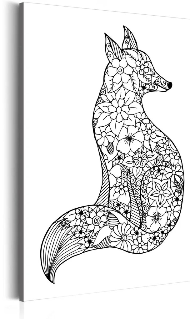 Obraz Liška černobílá + háčky a hřebíčky ZDARMA Velikost (šířka x výška): 40x60 cm