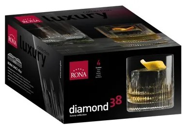 Rona sklenice Luxury Diamond 380 ml 4 ks