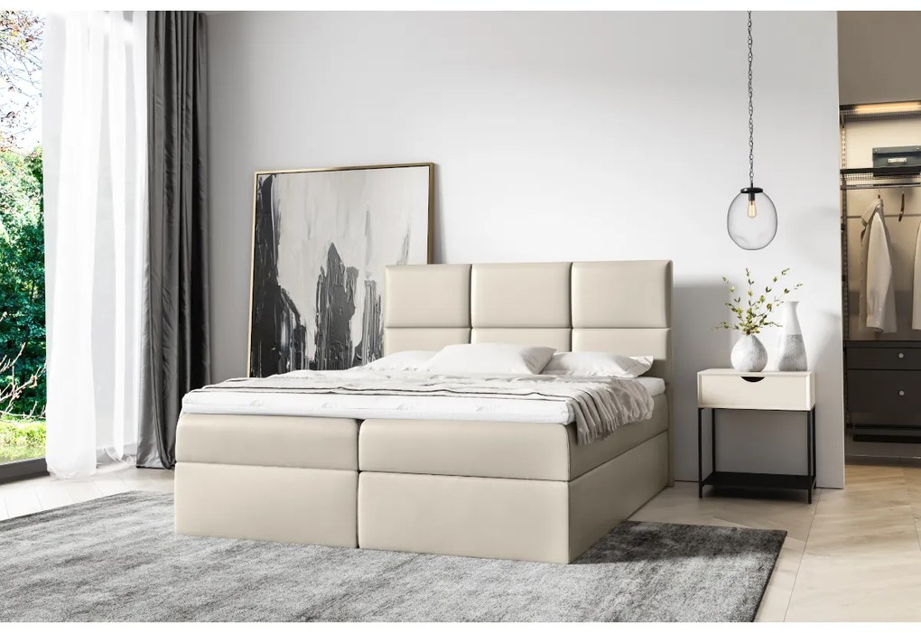 Expedo Čalouněná postel boxspring IZMIR + topper, 180x200, madryt 907