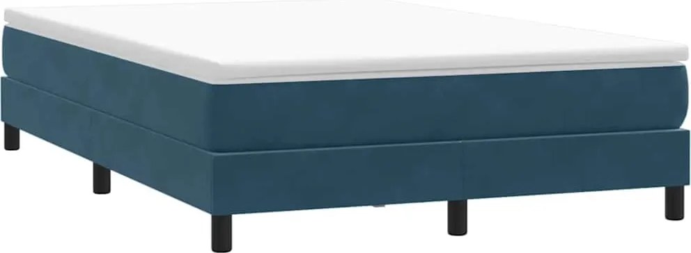 Postel Box Spring bez matrace tmavě modrá 140x220 cm samet 3315877