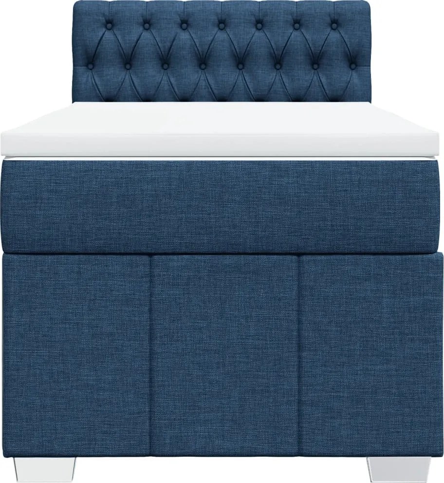 Box spring postel s matrací modrá 90x200 cm textil 3289264