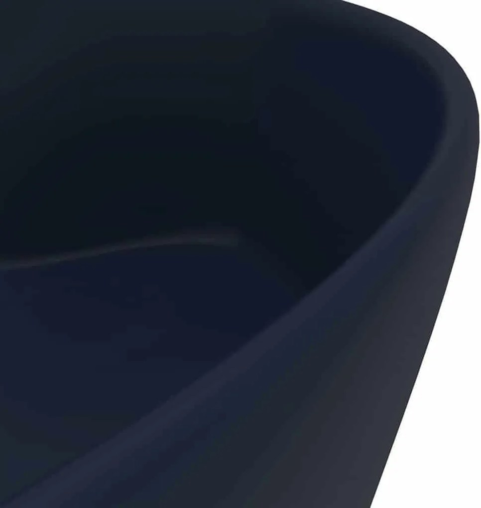 Luxusní umyvadlo přepad matné tmavě modré 36 x 13 cm keramické 147034