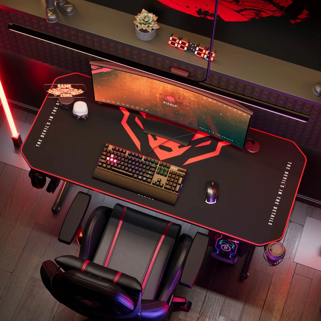 Herní stůl 140 cm černý: Diablo X-Mate 1400