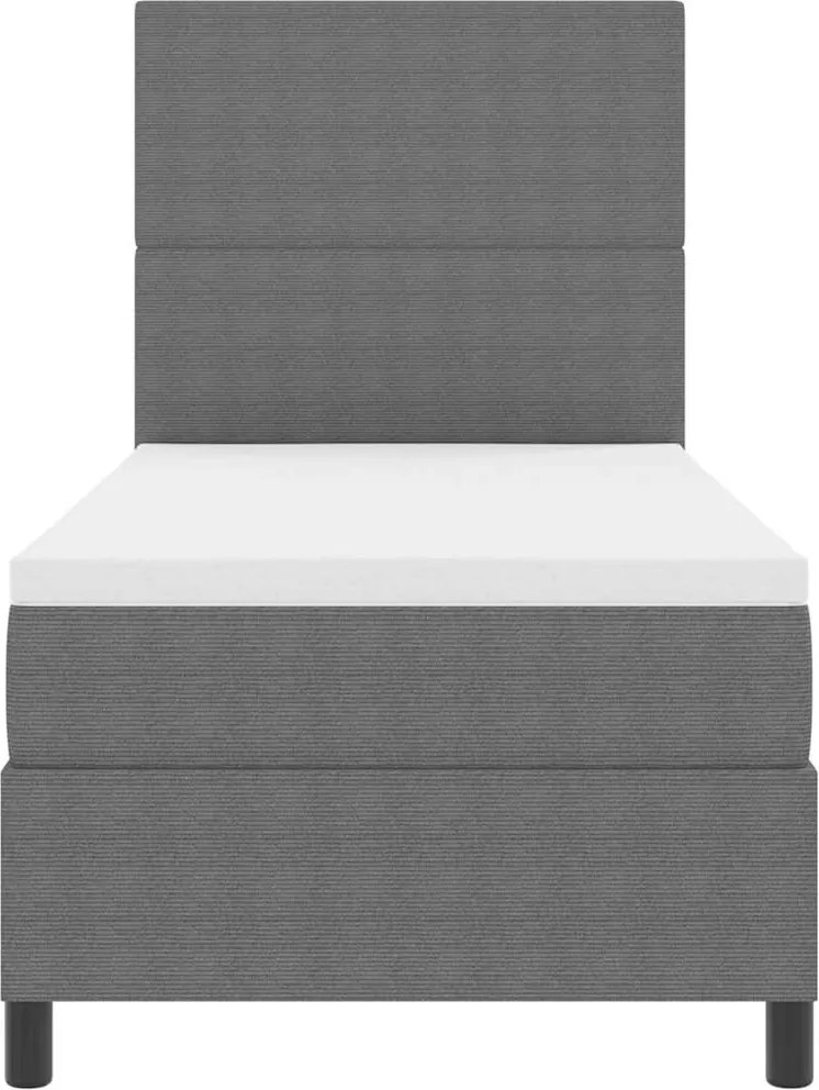 Postel s boxspringem s čelo Světle šedá a bílá 100 x 200 cm 3337543