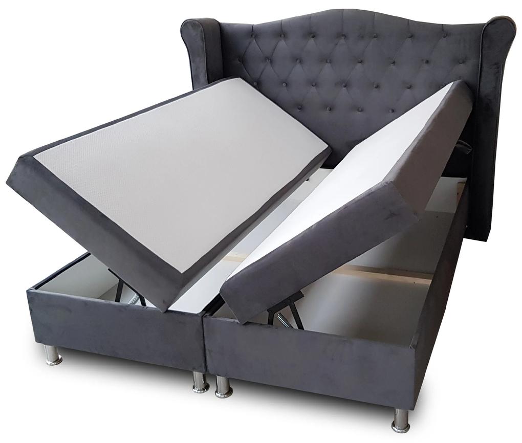 SFAB Kontinentální čalouněná postel SATURN (90x200 cm) Barva látky: MONOLITH 77
